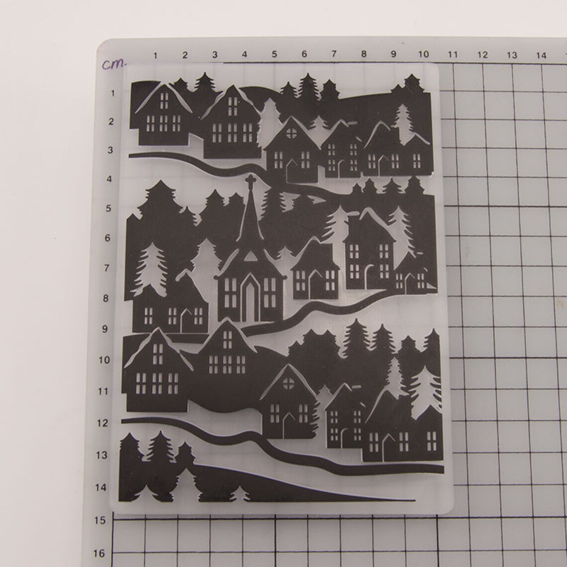 Embossing Folder - Winter Village Houses Country Side - Etsy
