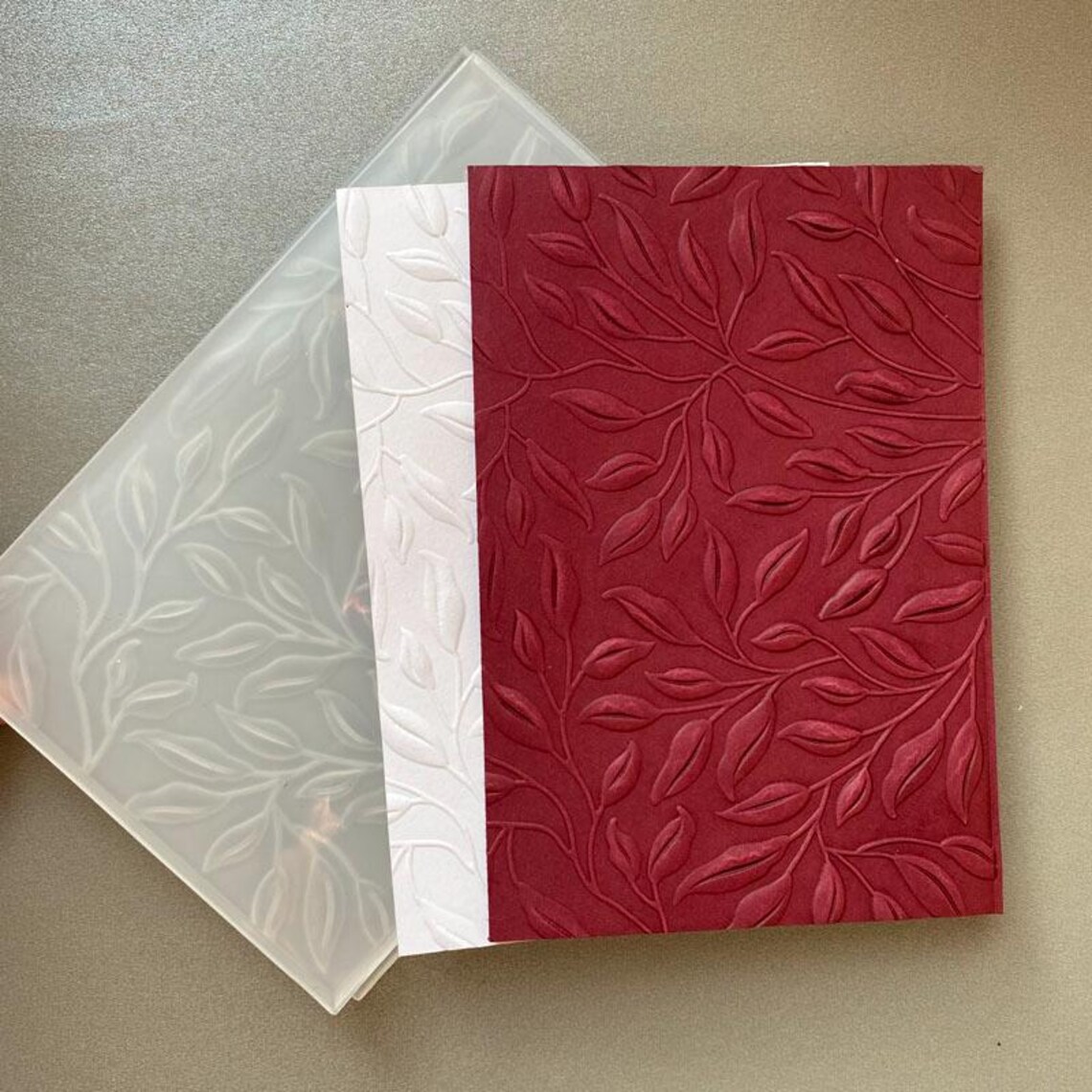 Embossing Folder - Botanical Leaf Holiday Greeting Card Making Craft - Etsy