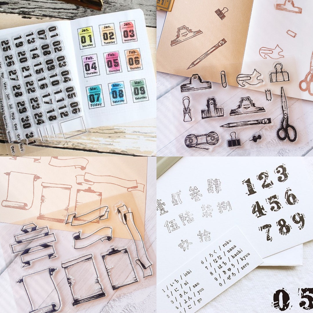 Transparent Stamp Calendars Numbers Clips Flag Frames - Etsy