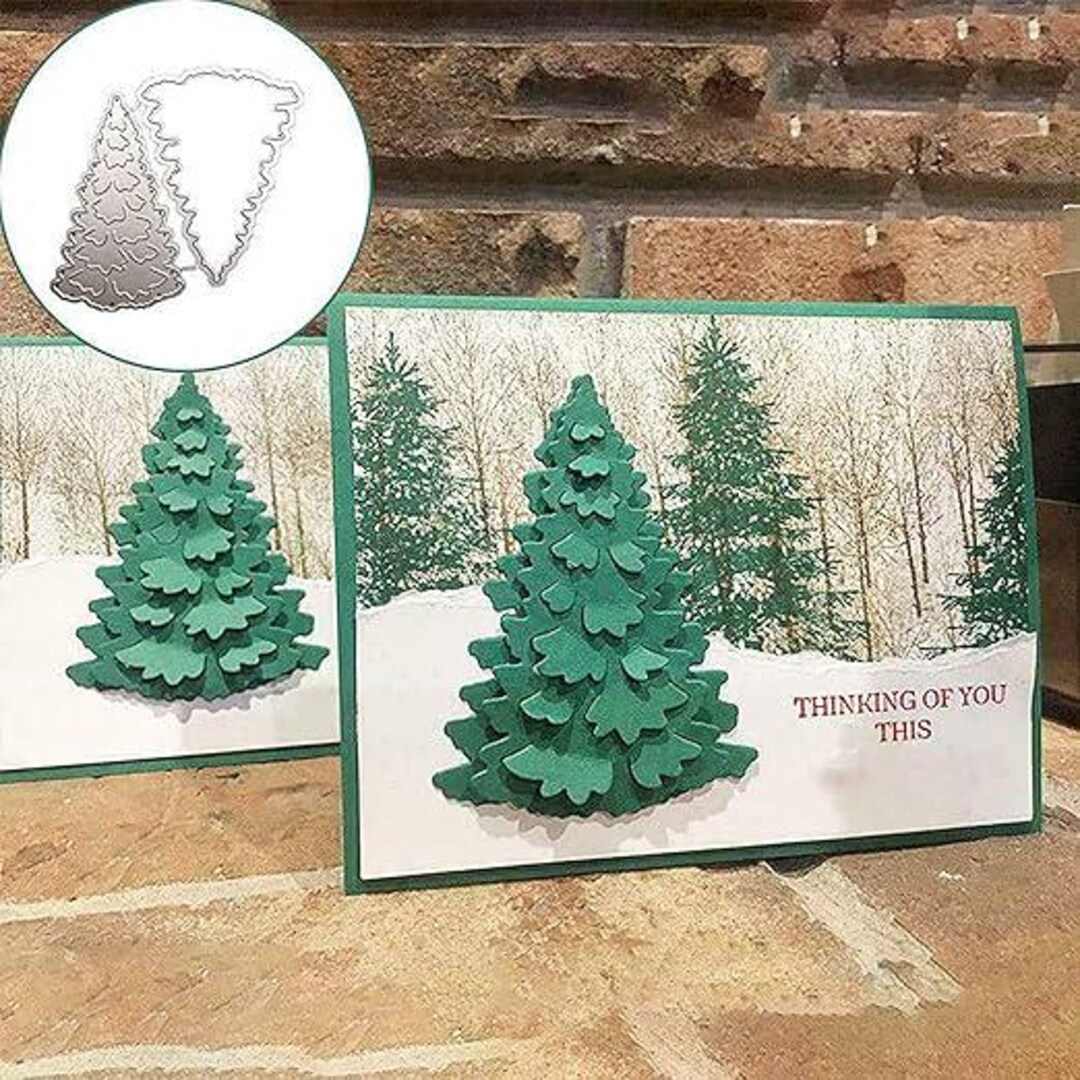 3D Chrismas Tree Holiday Greeting Metal Cutting Dies Scrapbooking ...