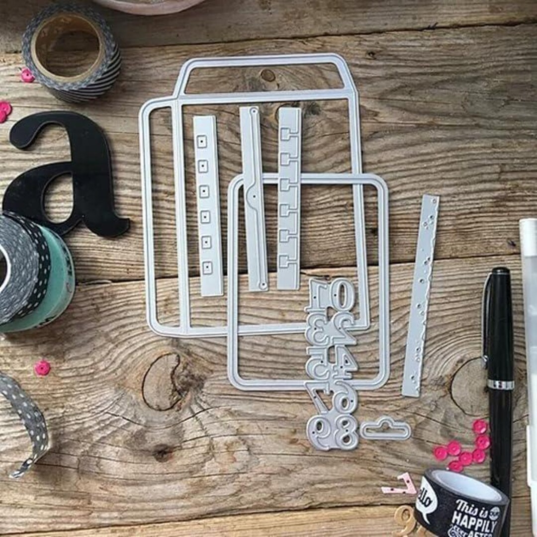 3D Numbers Journaling Tab Paper Puncher Pockets Metal Cutting Dies ...