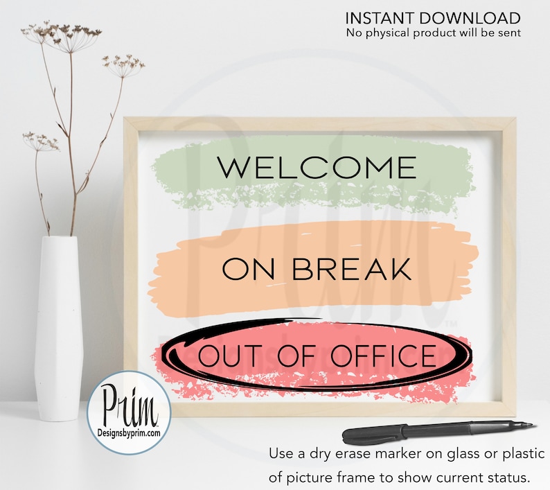 Welcome on Break Printable Sign Instant Download in Progress - Etsy