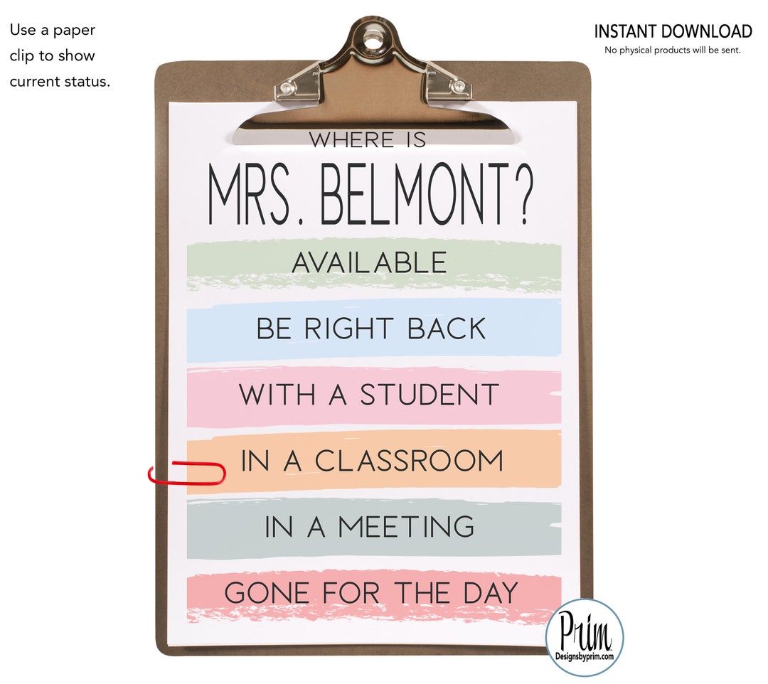 Personalized Name Title Sign Printable Poster Available Unavailable ...