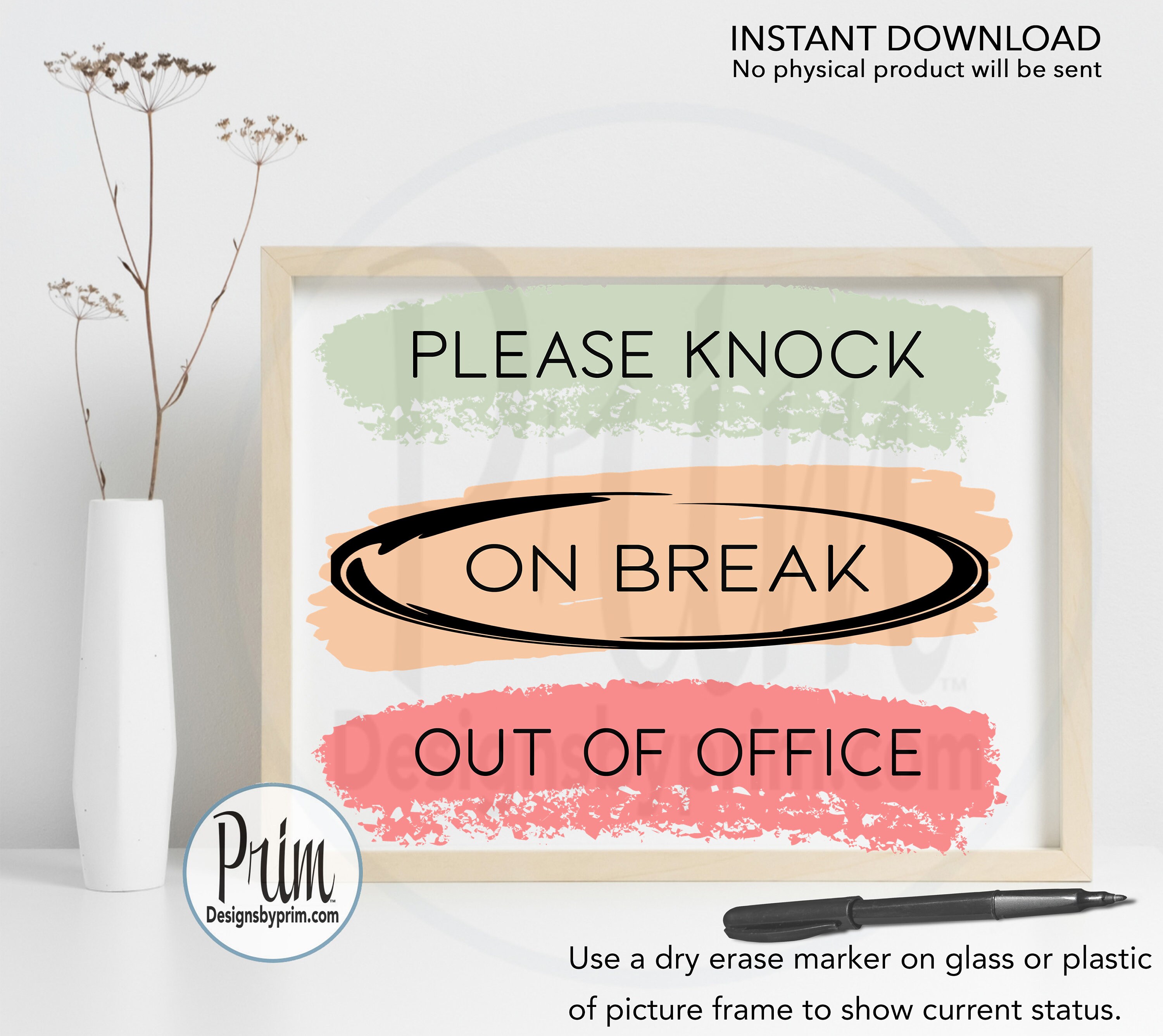 Please Knock on Break Printable Sign | Instant Download in Progress ...