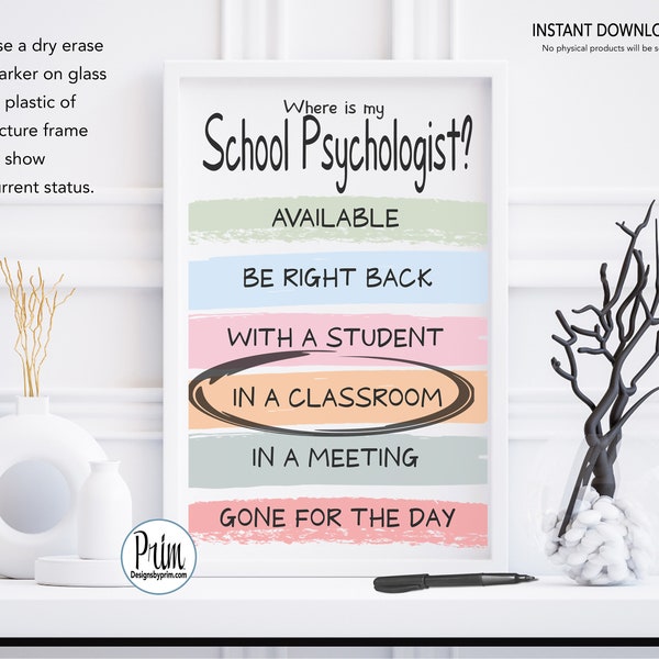 School Counselor in Out Office Sign - Etsy