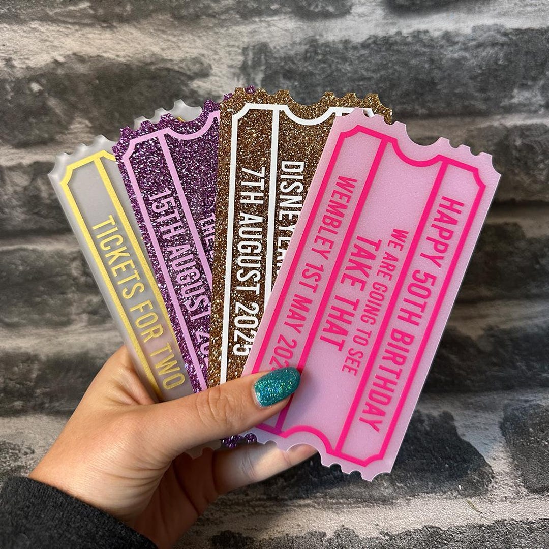 Personalized Acrylic Ticket Gift, Acrylic Gift Token, Personalized ...
