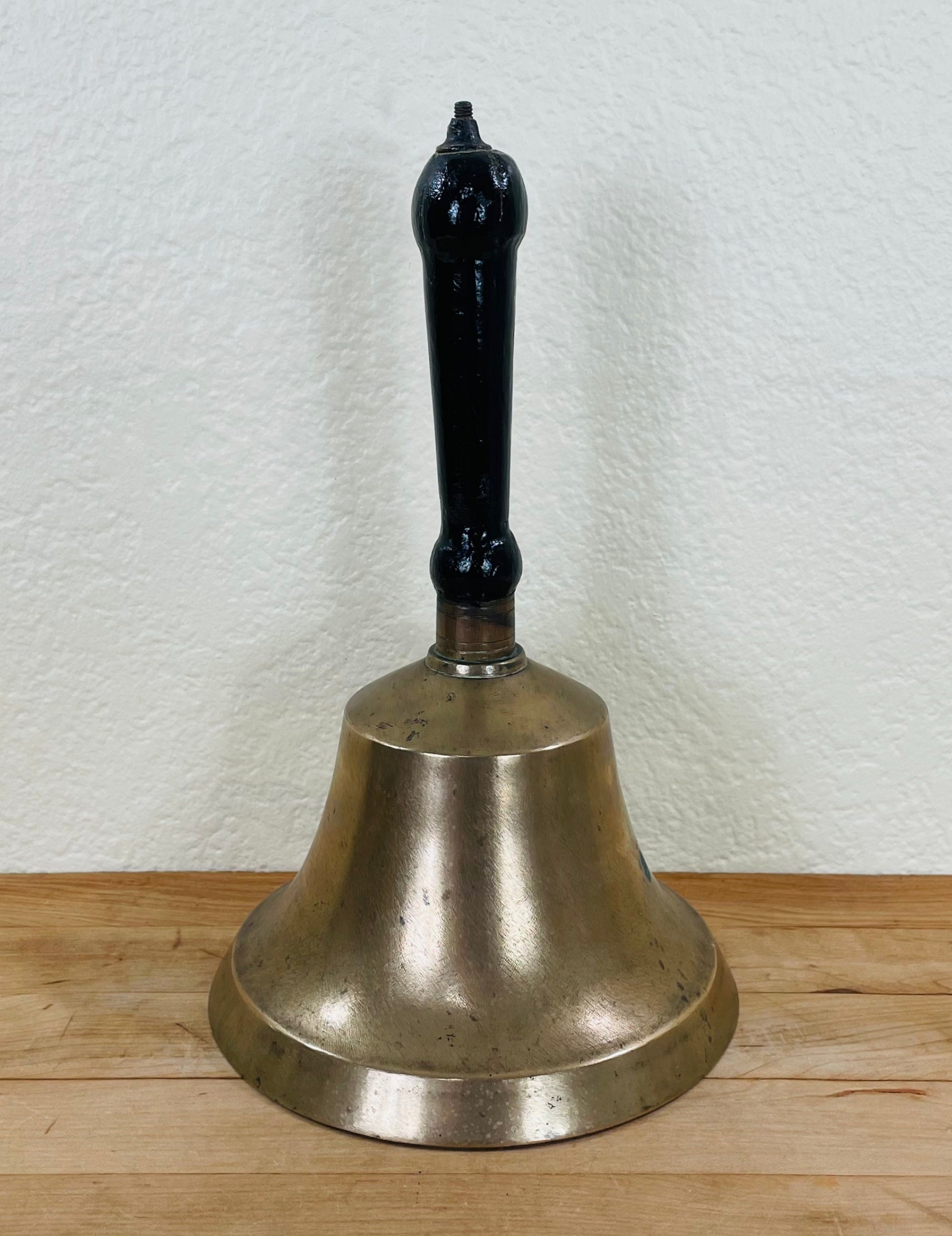 Vintage Large and Heavy Brass and Wood Hand Held Bell With - Etsy