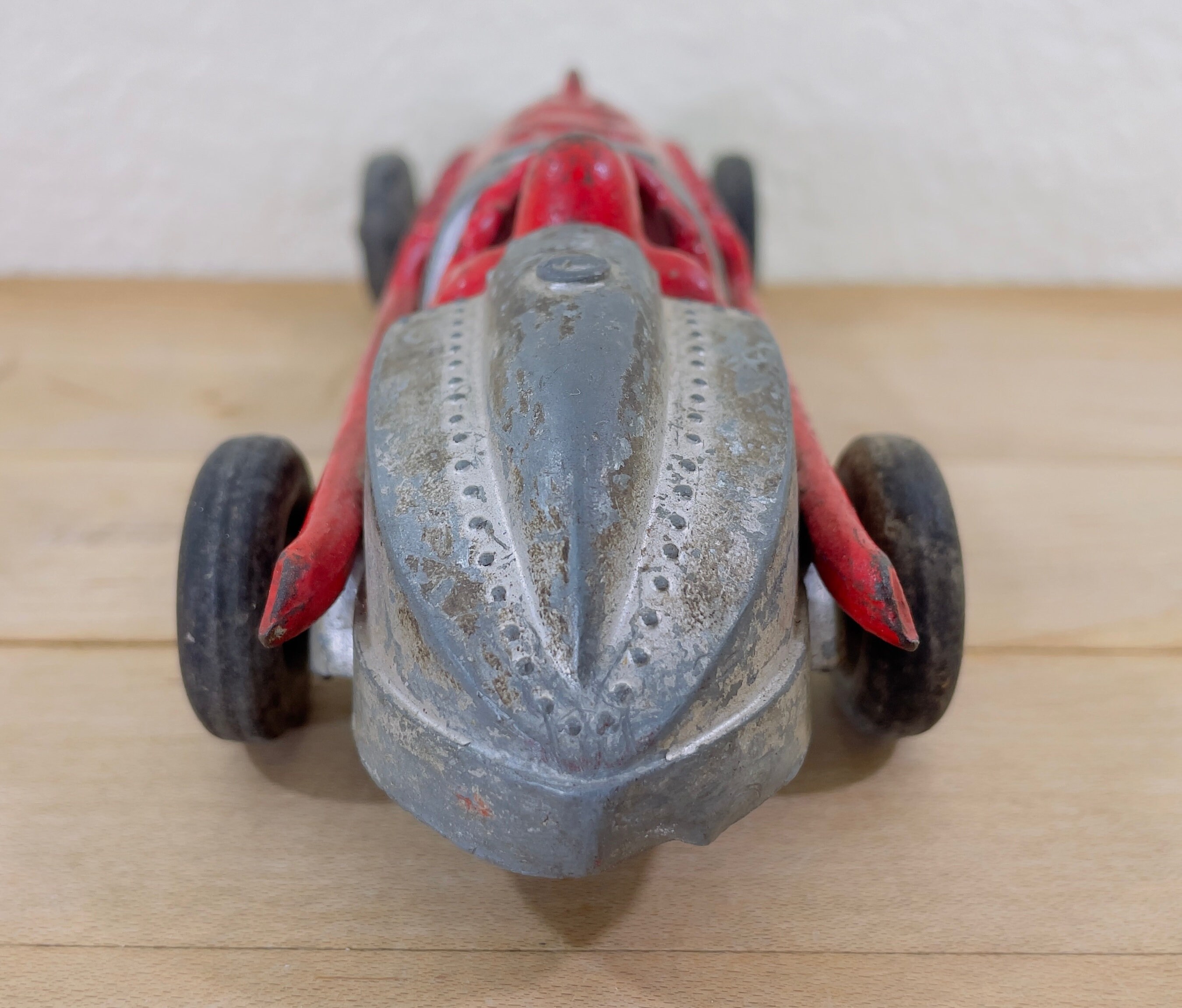 Vintage Cast Iron and Aluminum Hubley Race Car Number 22 Red and Grey ...