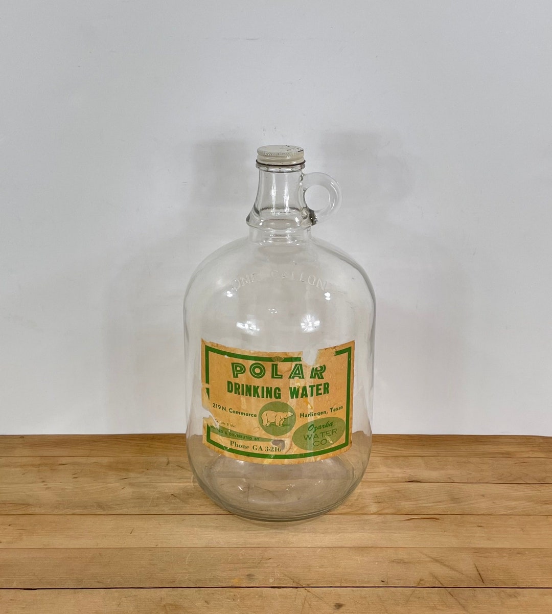 Empty Ozarka Polar Spring Water 1 Gallon Clear Glass Jug With Label ...