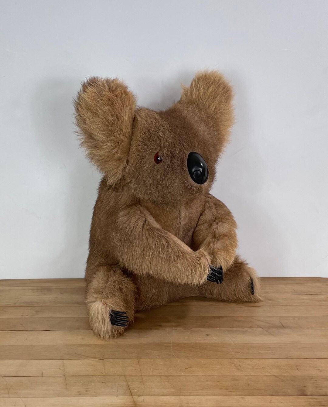 Fur Stuffed Koala, Genuine Fur Brown Plush 13 Koala With Plastic Nose ...