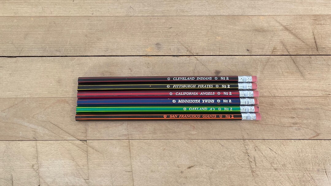 Striped Major League Baseball No. 2 Pencils Set of 6, Unused ...