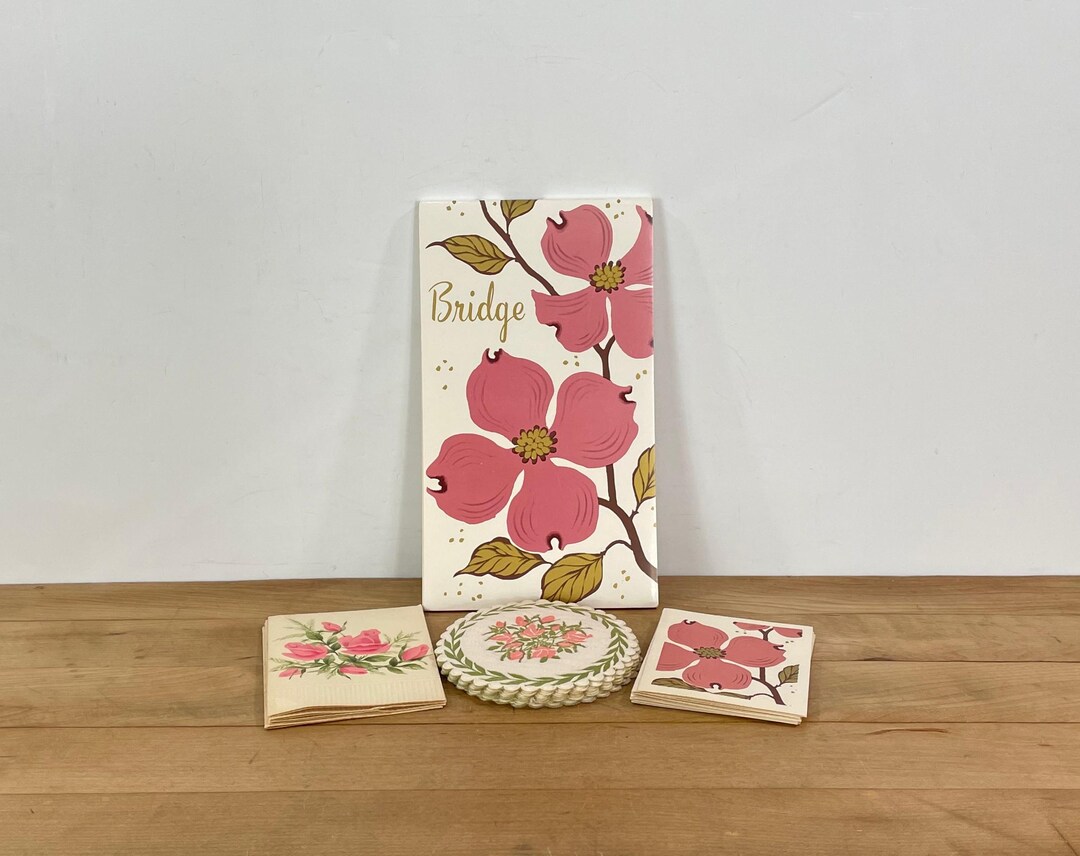 Bridge Scoring Pad, Tally Cards, and Coasters Set, Heines Bridge ...