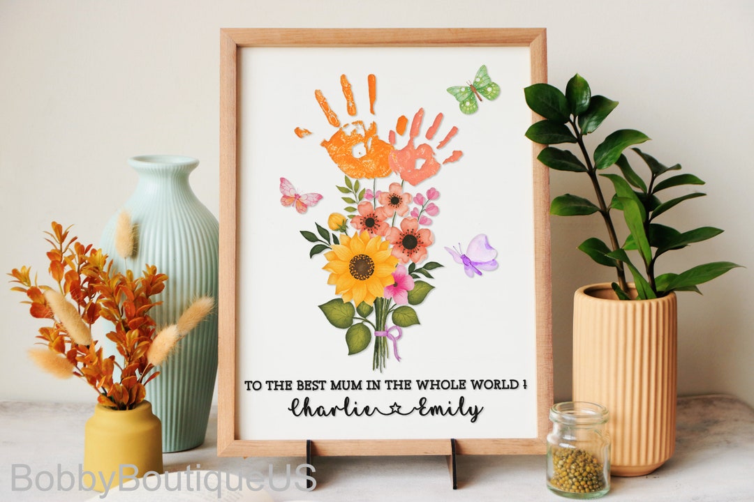 Baby Keepsake Hand Print, Kids Gift for Mommy, Mum's Birthday Sign ...