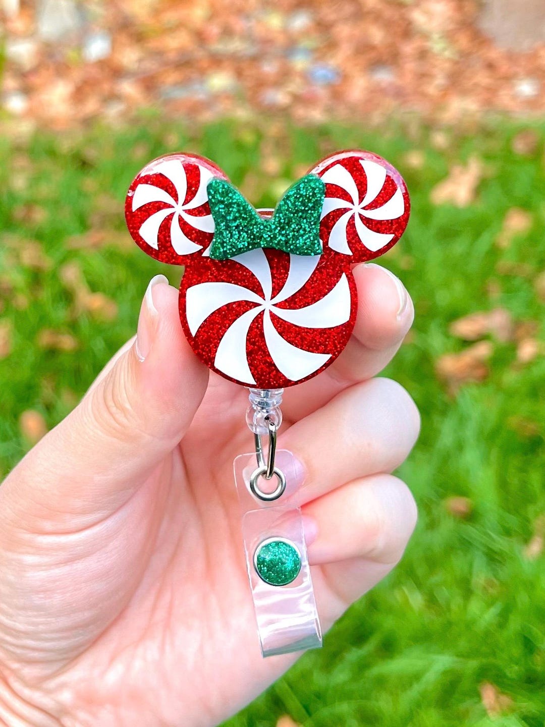 Peppermint Badge Reel, Candy Cane Badge Reel, Christmas Badge Reel ...