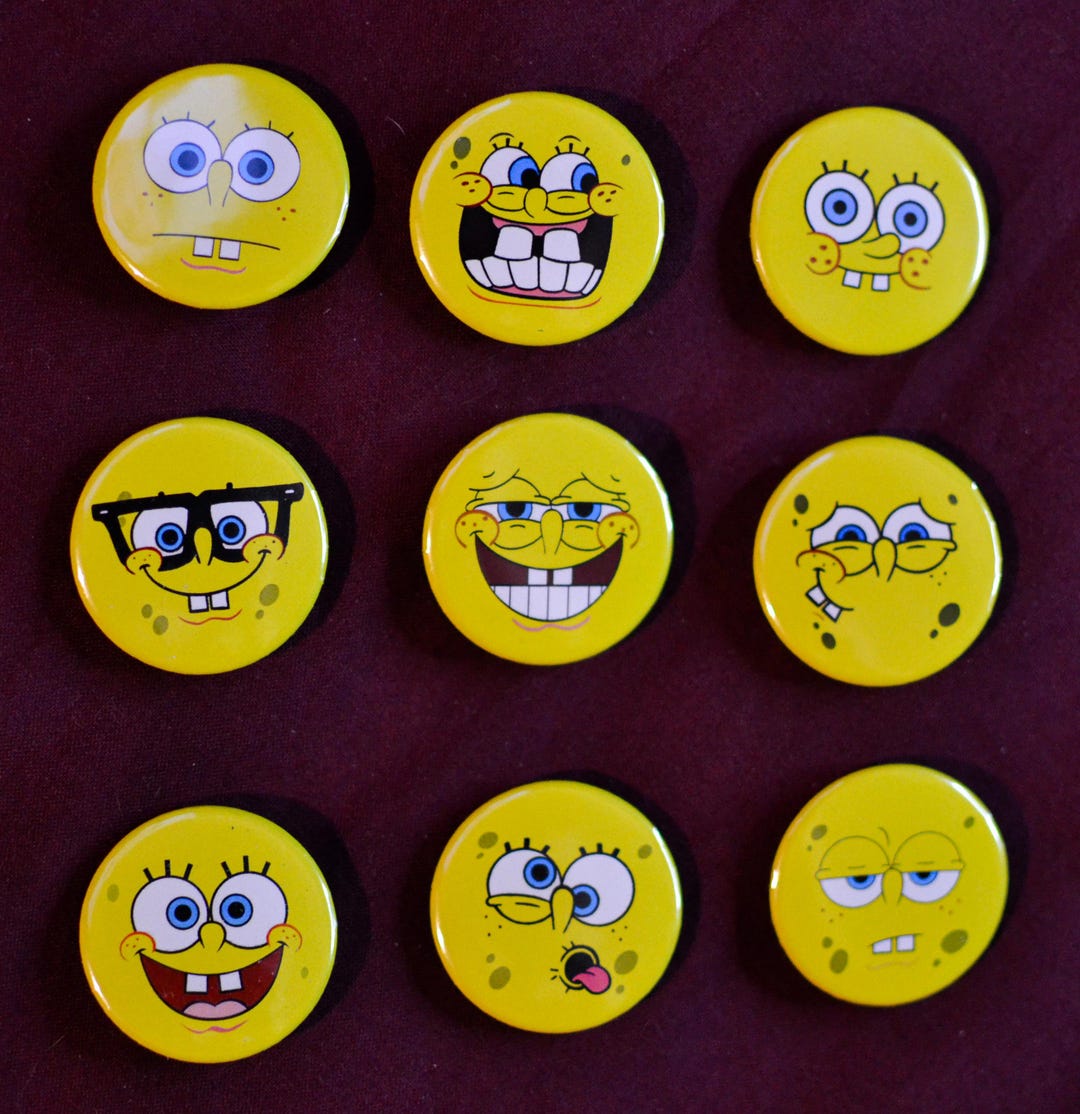 Spongebob Squarepants Faces Set of 9 Pins .fun Kids Cute Gift ...