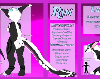 Detailed Reference Sheet Custom Furry Art Commission Digital Art - Etsy Australia