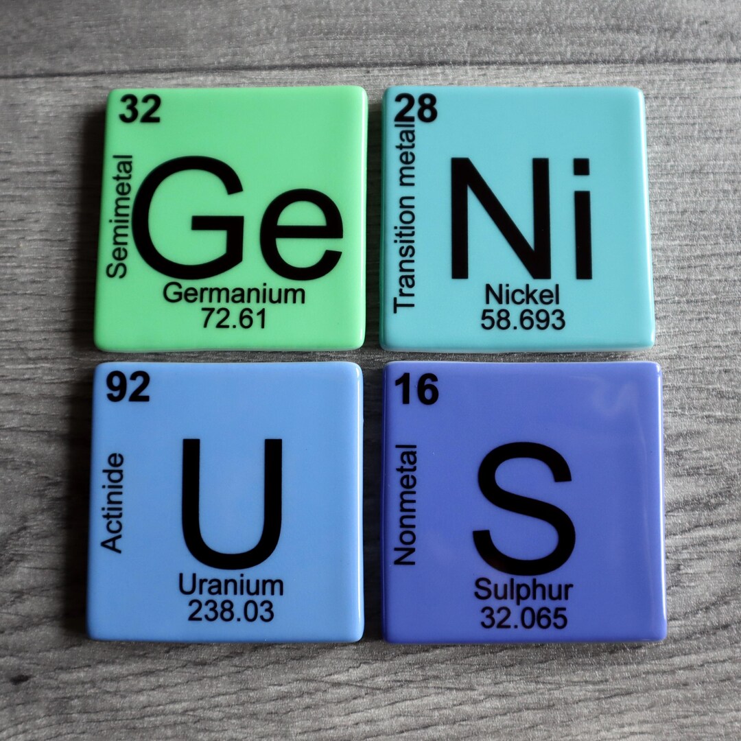 Periodic Table of Elements Ceramic Magnets. Set of 4 Magnets ...