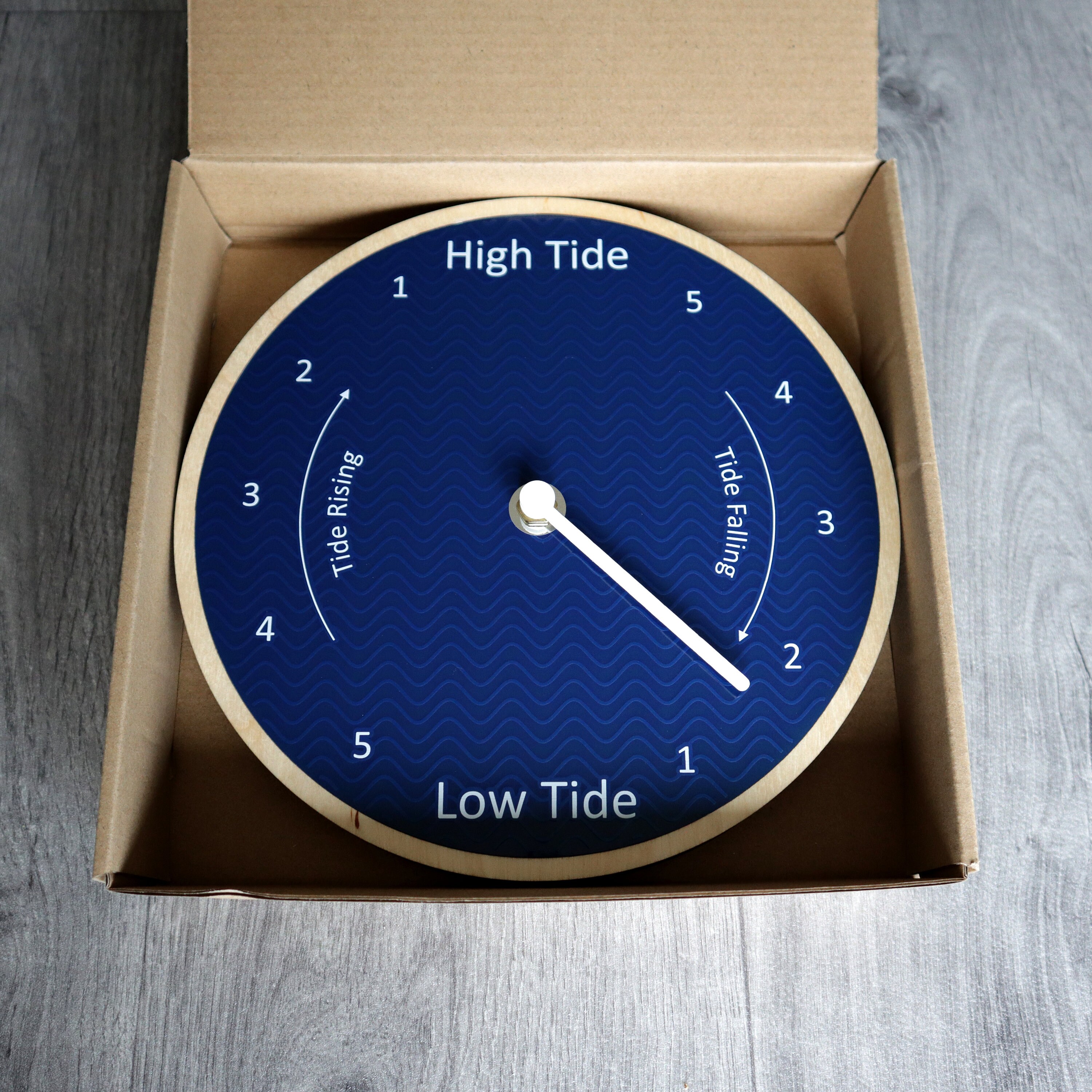 Tide Clock. Blue Face With Subtle Embossed Wave Effect, Birch Plywood ...