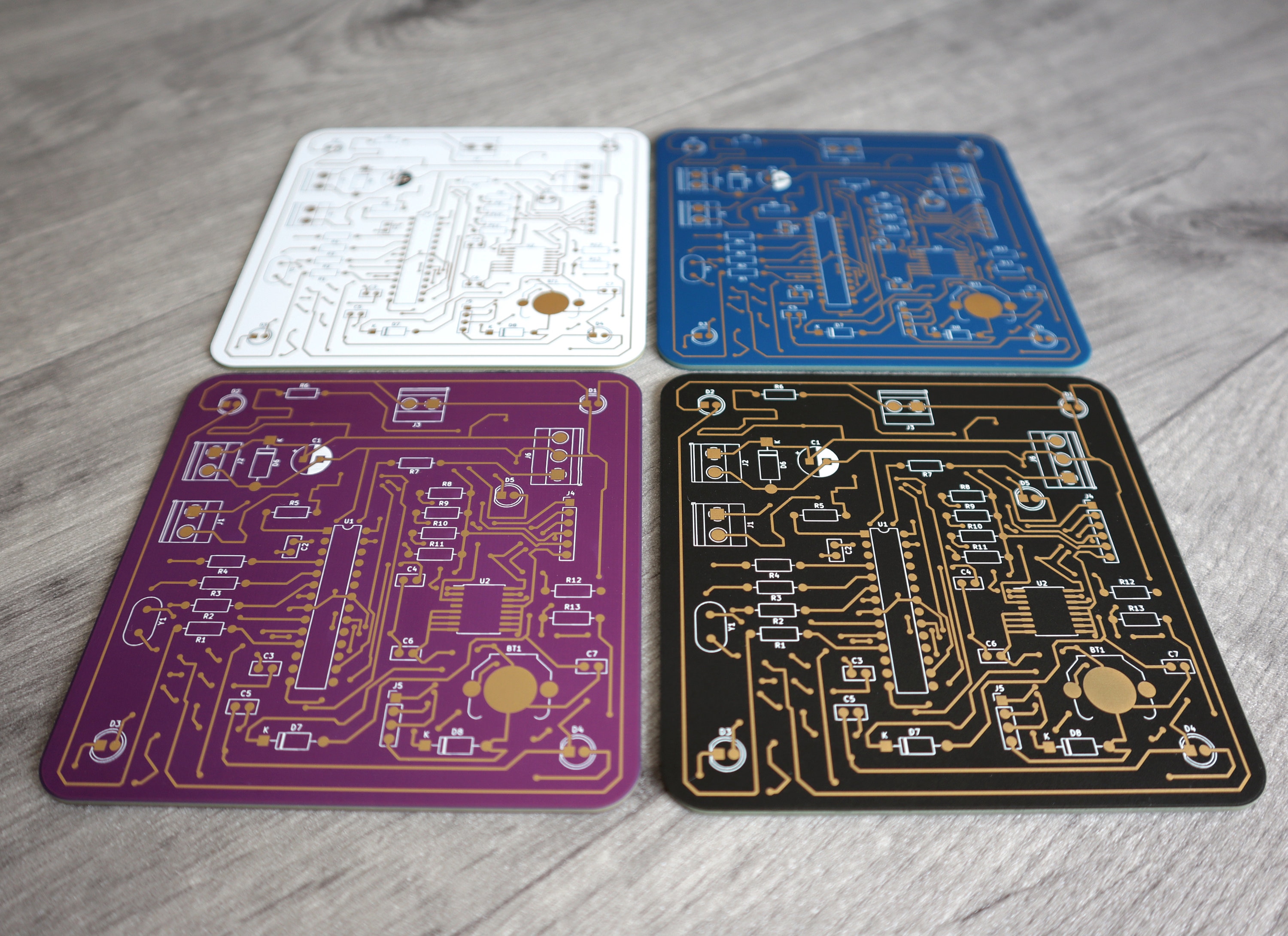 Circuit Board Coasters, Set of 4: Select Your Colours. Black, White ...