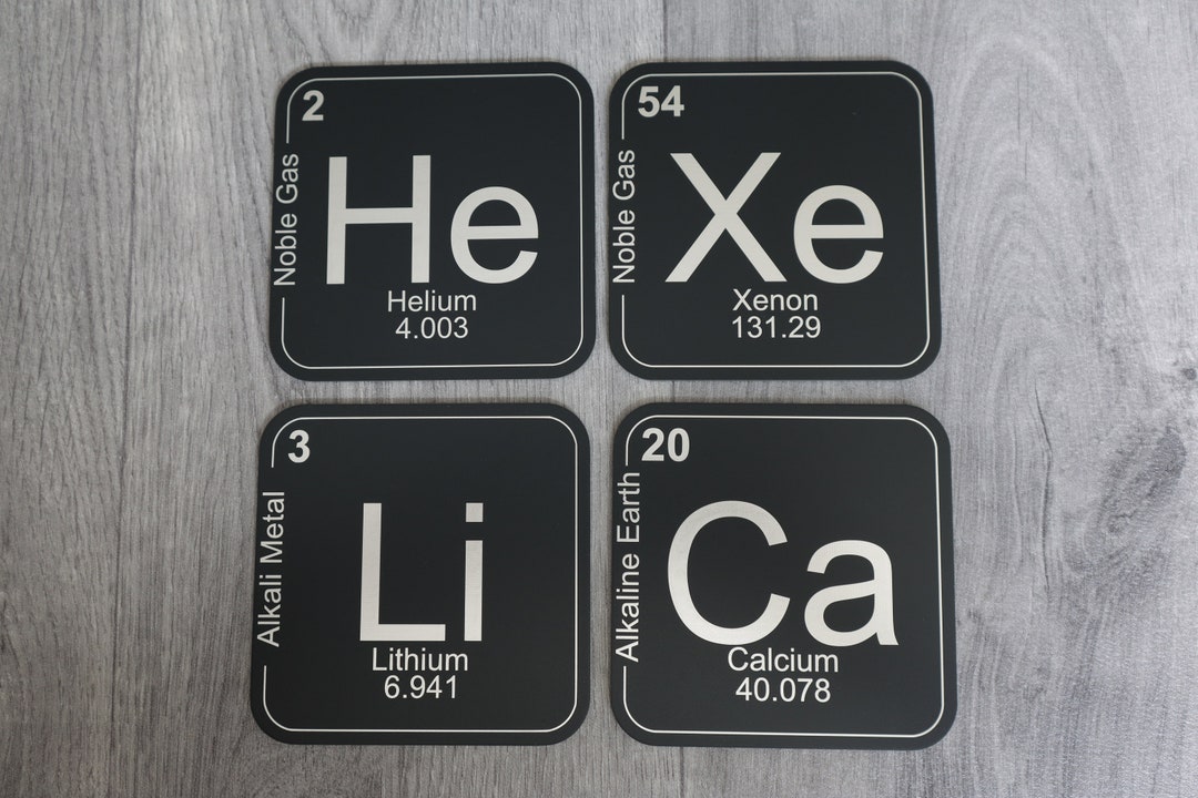 Set of Four Periodic Table Element Coasters. Made From - Etsy