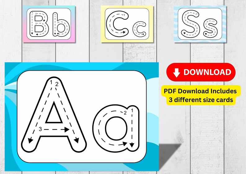 Printable Alphabet Letter Tracing Cards | Upper & Lowercase | Perfect ...