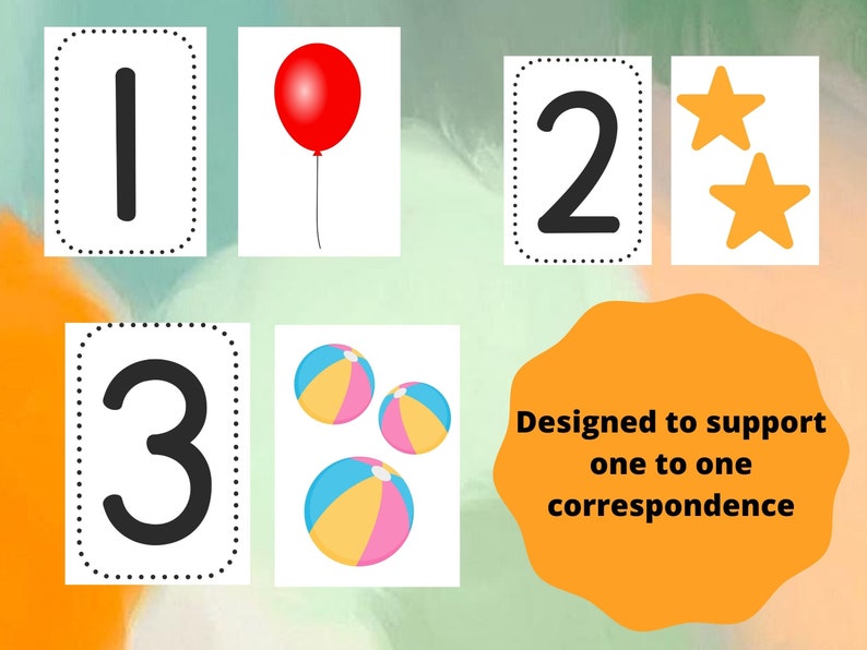 Number Cards, Counting Cards, Toddler Learning Printable, Printable ...