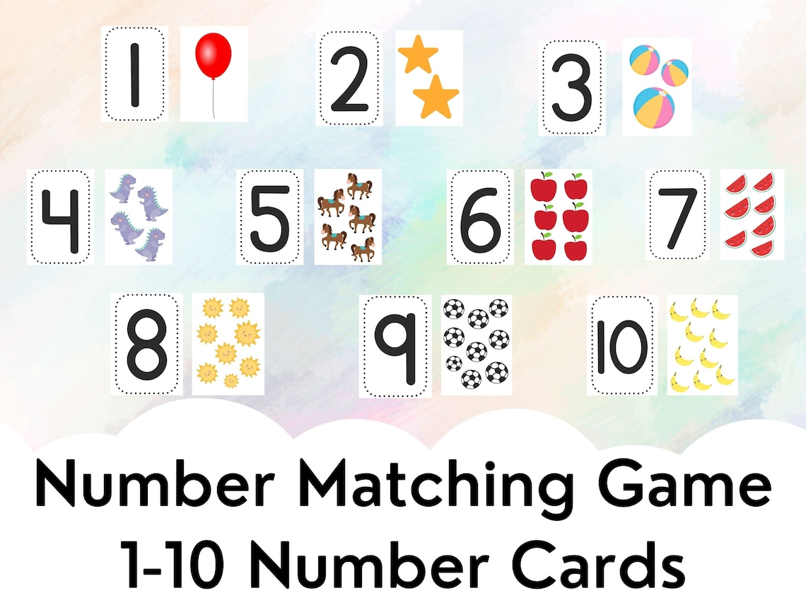 Number Cards, Counting Cards, Toddler Learning Printable, Printable ...