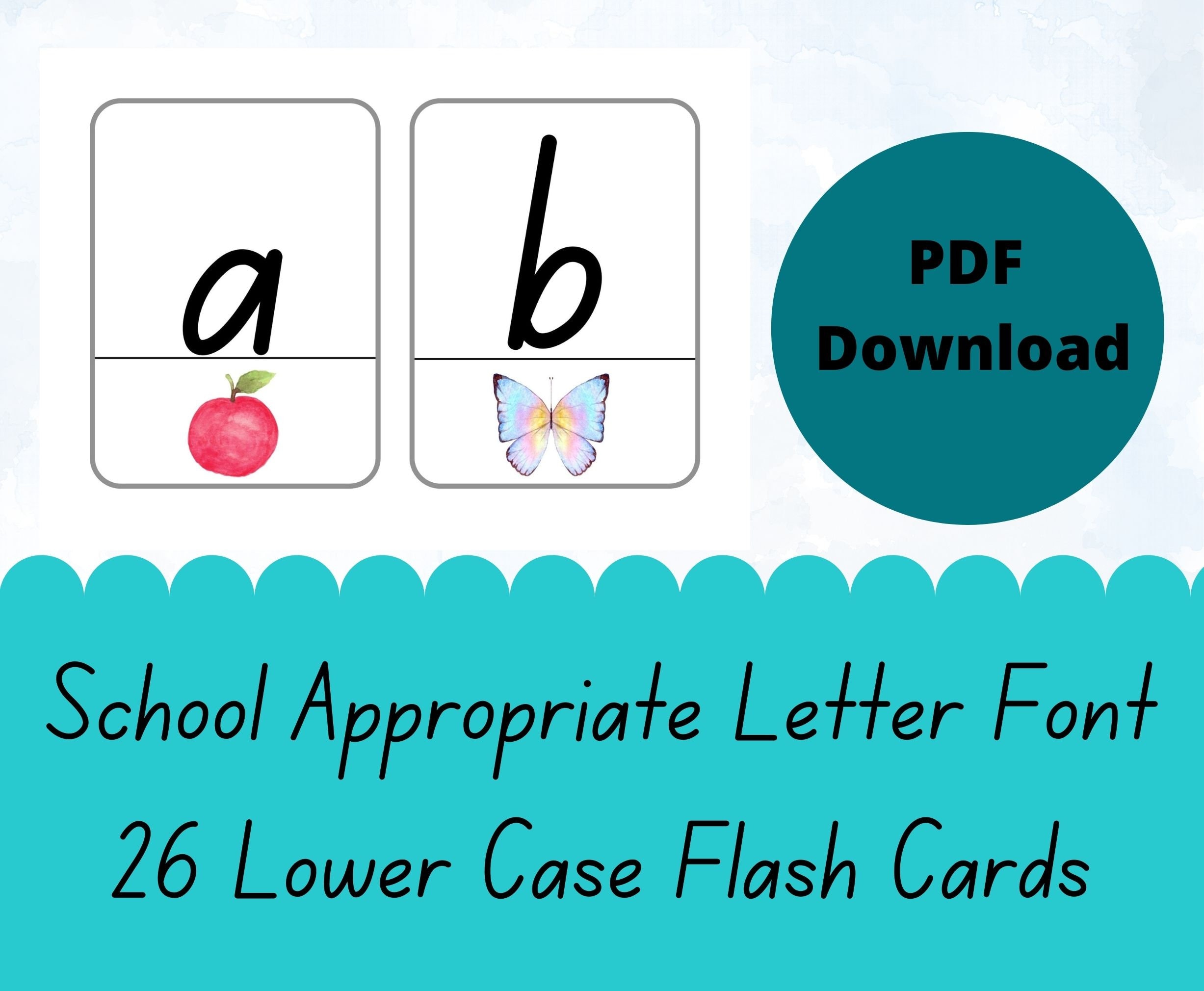 Lower Case Alphabet Flash Cards, Lower Case Letters Flash Cards, Large ...