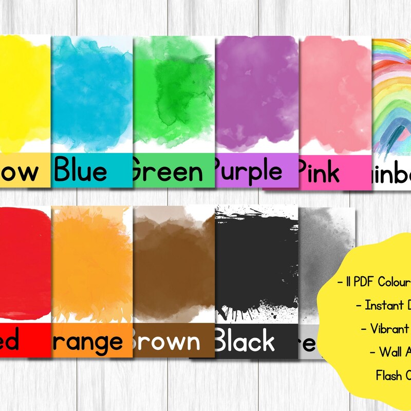 Color Flash Cards - Etsy