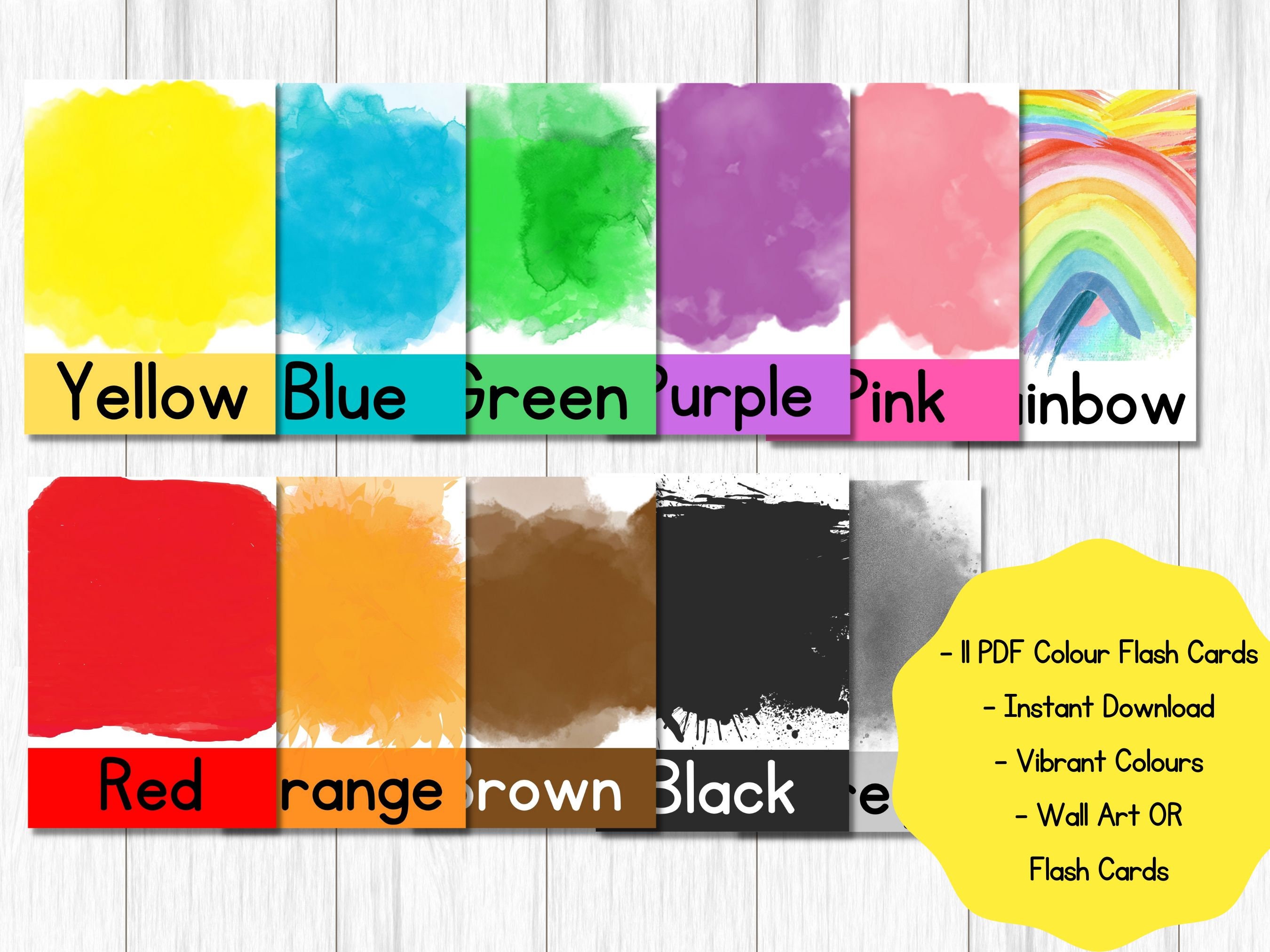 Colour Flash Cards, Color Flash Cards, Colour Posters, Learning Colours ...