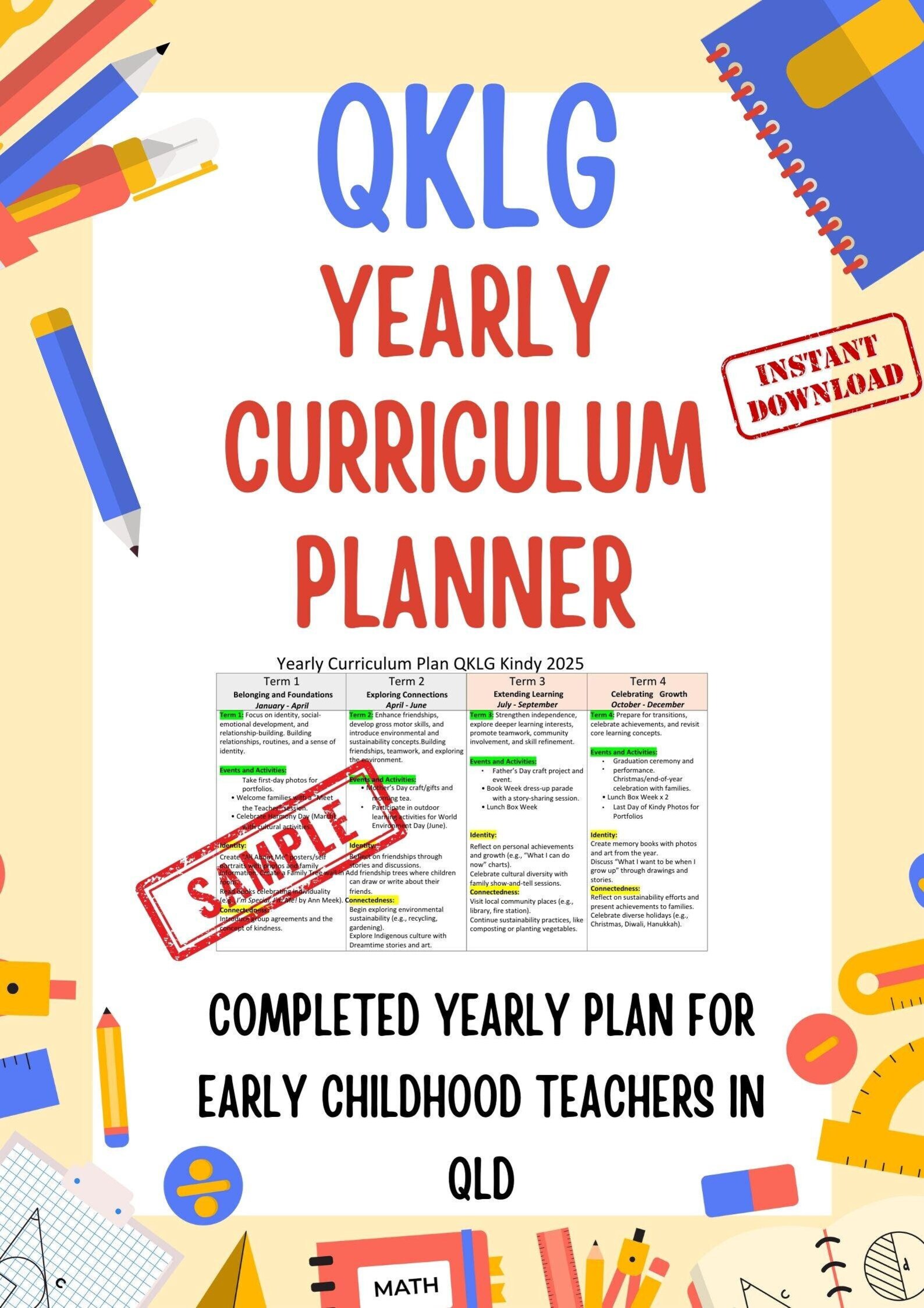 Complete Yearly Kindergarten Curriculum Plan for Early Childhood ...
