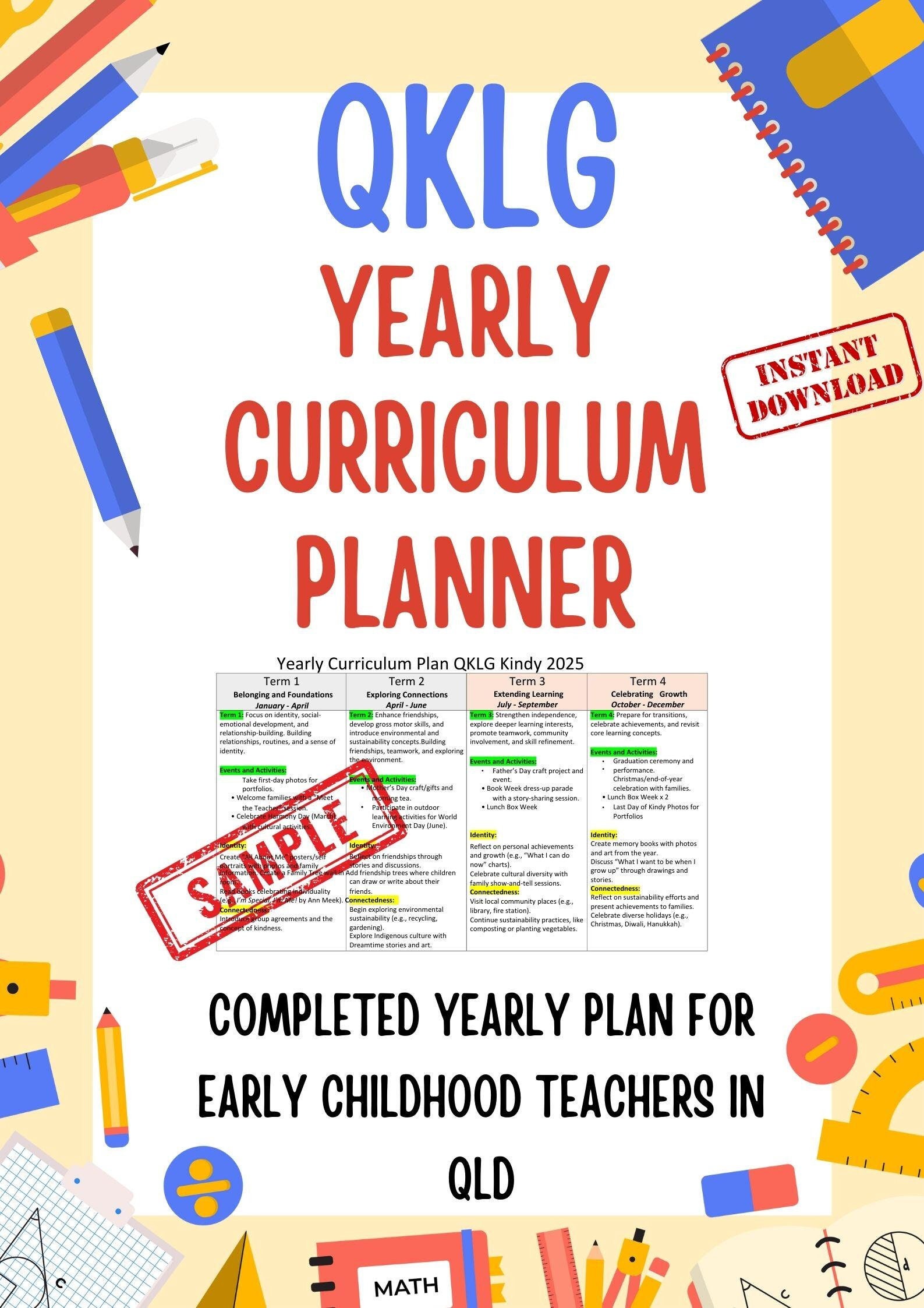 Complete Yearly Kindergarten Curriculum Plan for Early Childhood ...