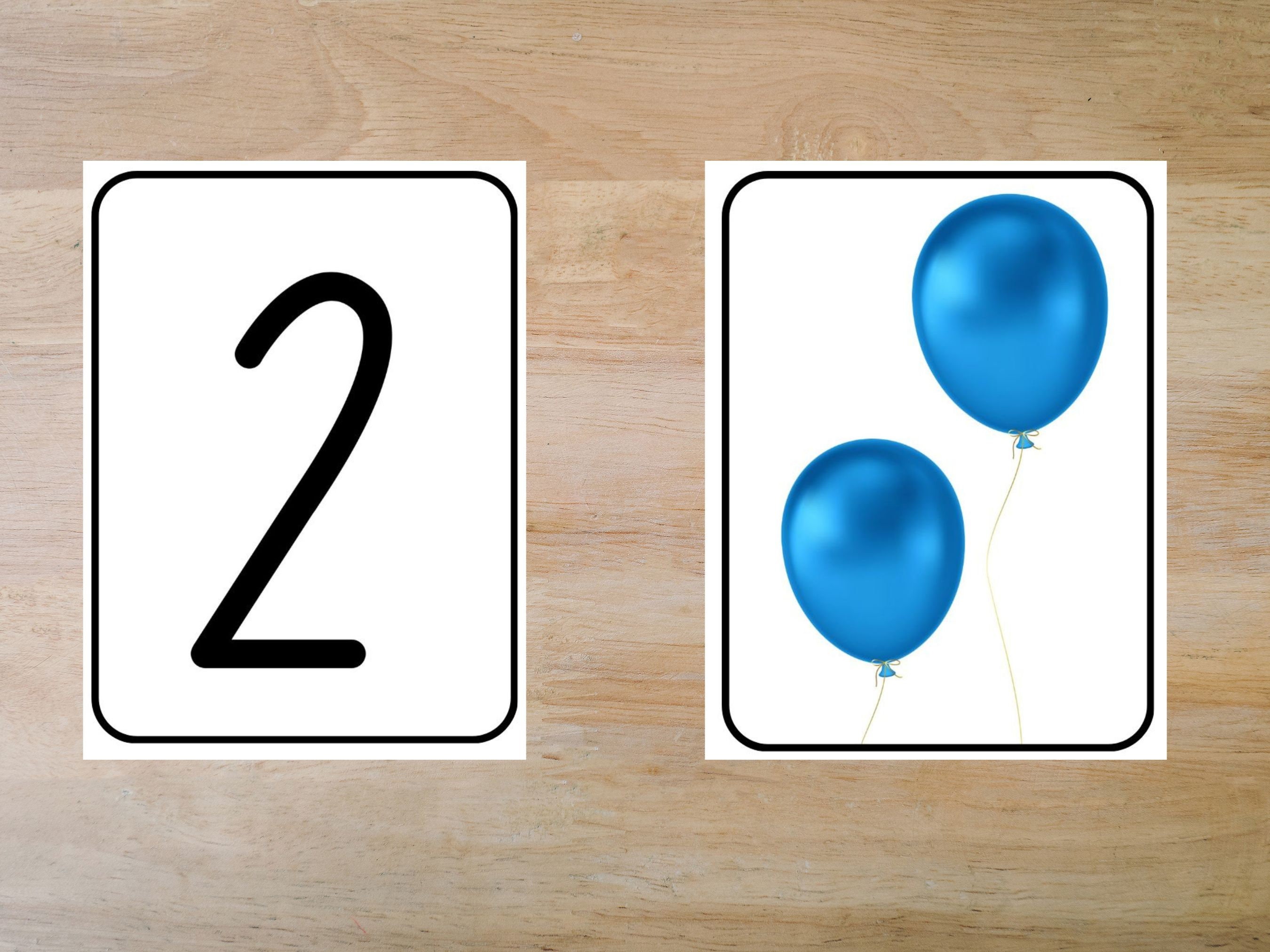 Balloon Theme 1-10 Number Flash Cards, Colour and Quantity Matching ...