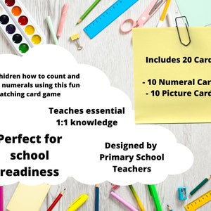 Number Cards, Counting Cards, Toddler Learning Printable, Printable ...