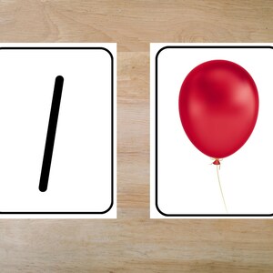Balloon Theme 1-10 Number Flash Cards, Colour and Quantity Matching ...
