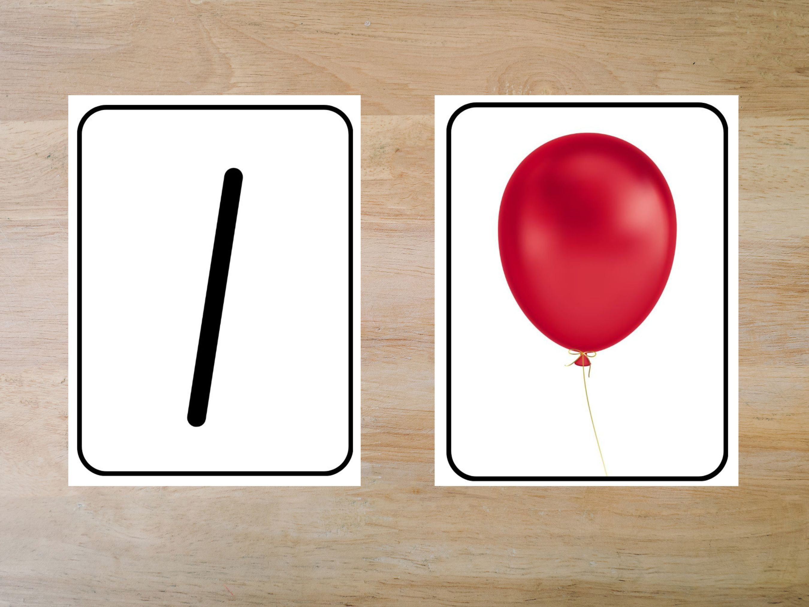 Balloon Theme 1-10 Number Flash Cards, Colour and Quantity Matching ...
