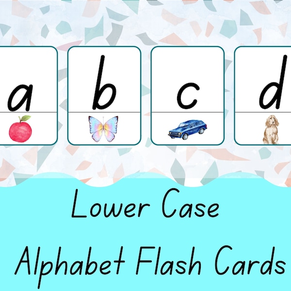 Alphabet Flash Cards Lower Case - Etsy