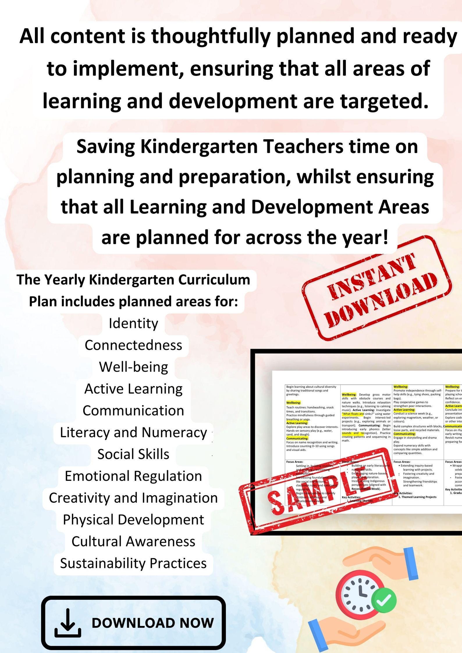 Complete Yearly Kindergarten Curriculum Plan for Early Childhood ...