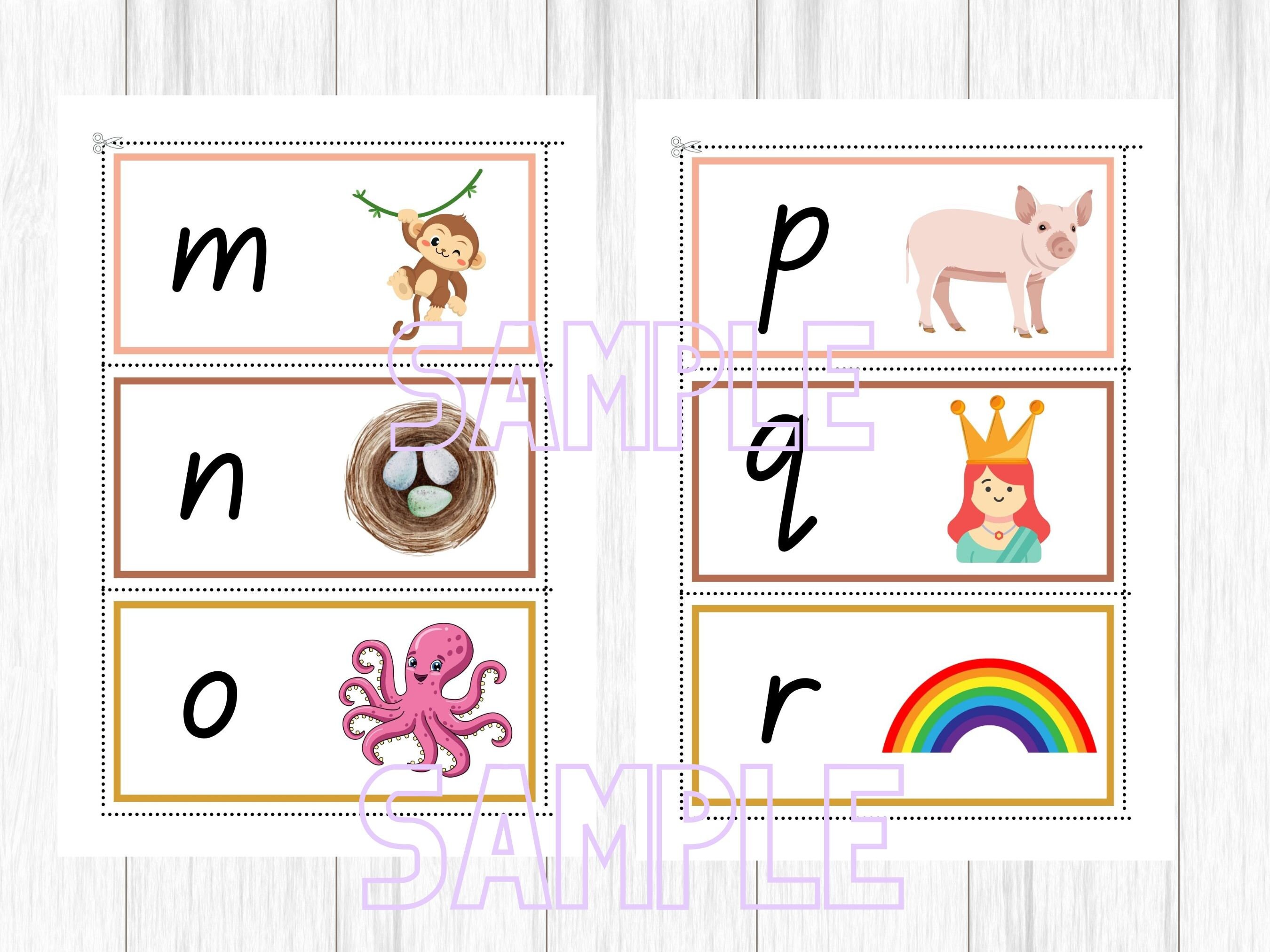 Manuscript Font Letter Sound Cards, Letter Sounds, Alphabet Letter ...