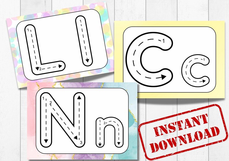 Printable Alphabet Letter Tracing Cards | Upper & Lowercase | Perfect ...