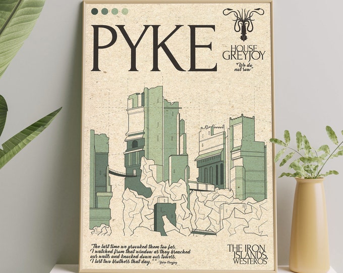 Pyke Poster | the Iron Islands Print | Westeros Wall Decor | Size A2 A3 ...