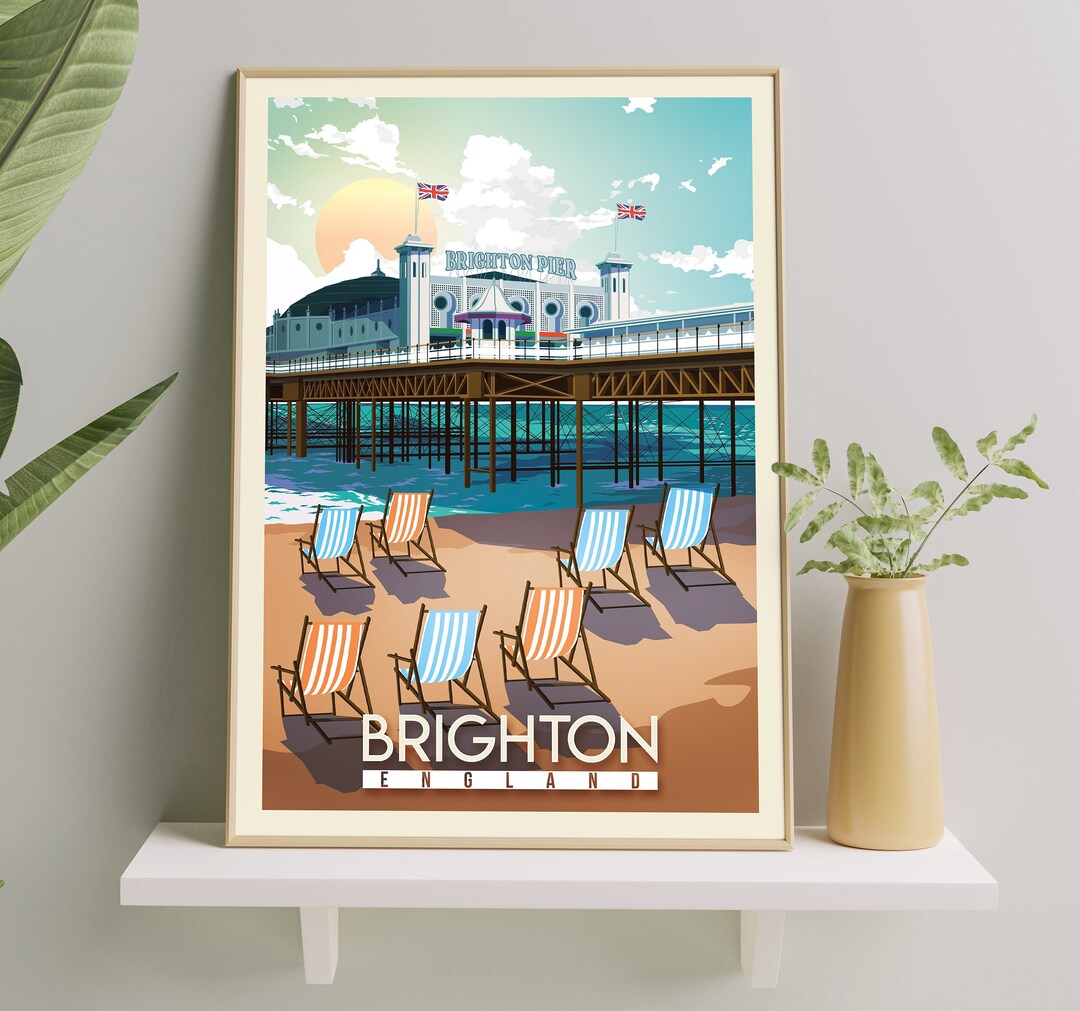 Brighton Wall Art Print England Travel Poster United - Etsy UK