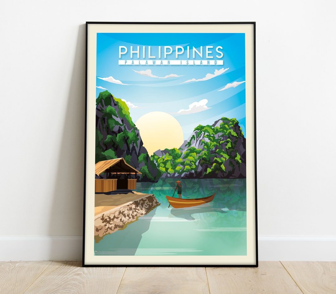 Wall Art Philippines Poster Palawan Island Travel Print City Wall Art ...