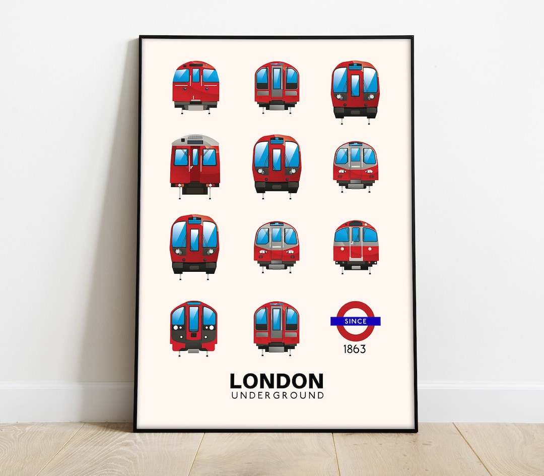 London Underground Print | Tube Lines Poster | Train | Minimalist ...