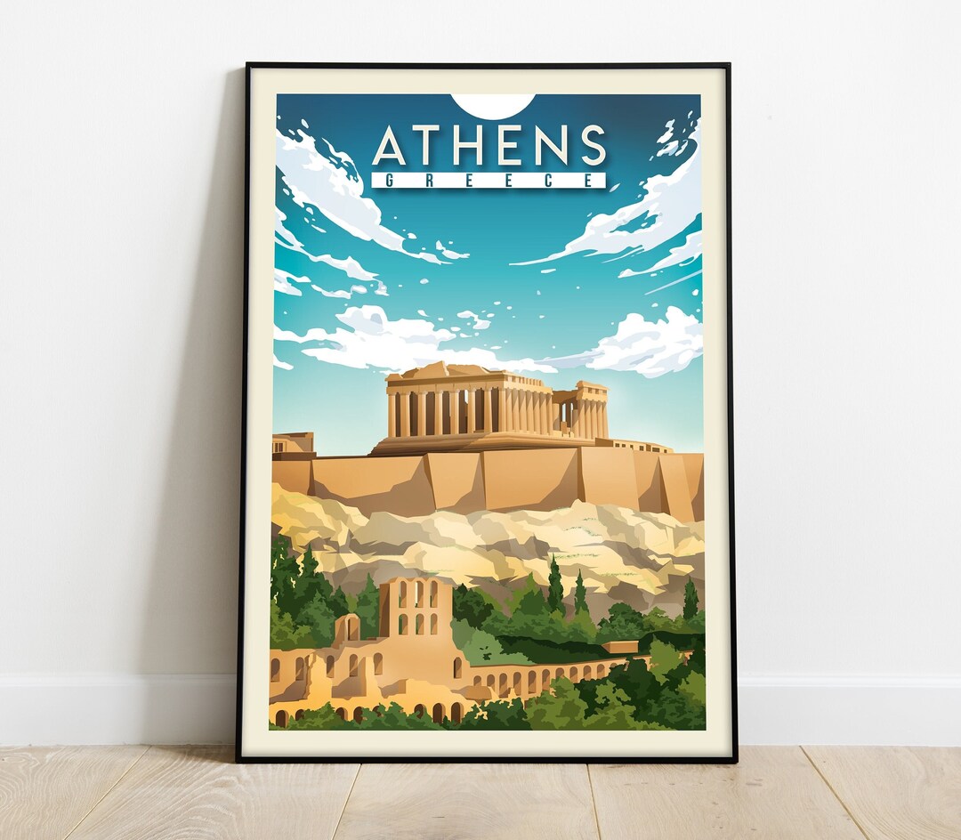 Wall Art Athens Print Greece Poster Destination Travelling Athens ...