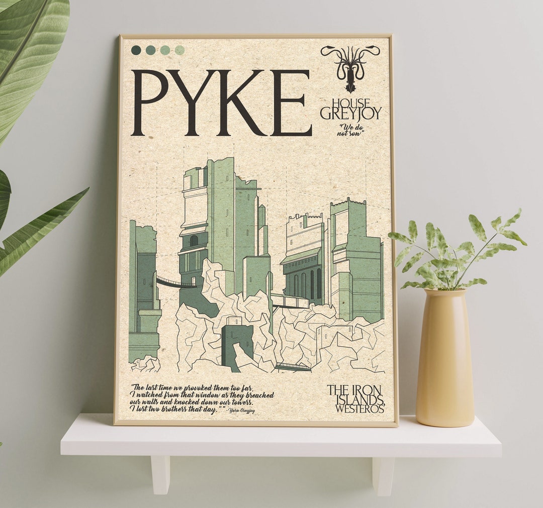 Pyke Poster | the Iron Islands Print | Westeros Wall Decor | Size A2 A3 ...