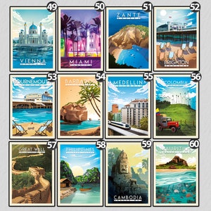 Travel Postcards | World Postcards | Postcard Print | Gift Idea | Retro ...