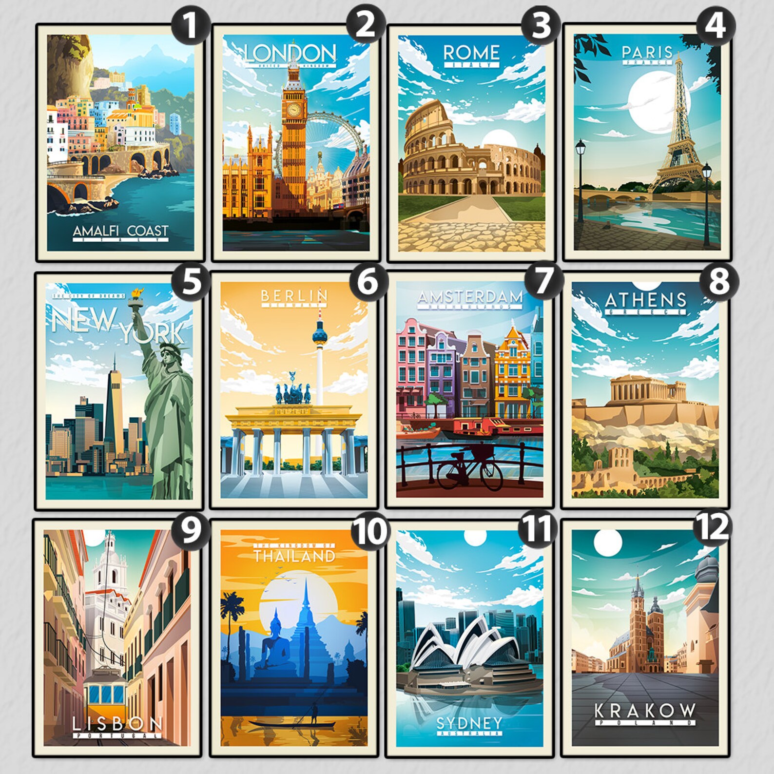 Travel Postcards World Postcards Postcard Print Gift - Etsy