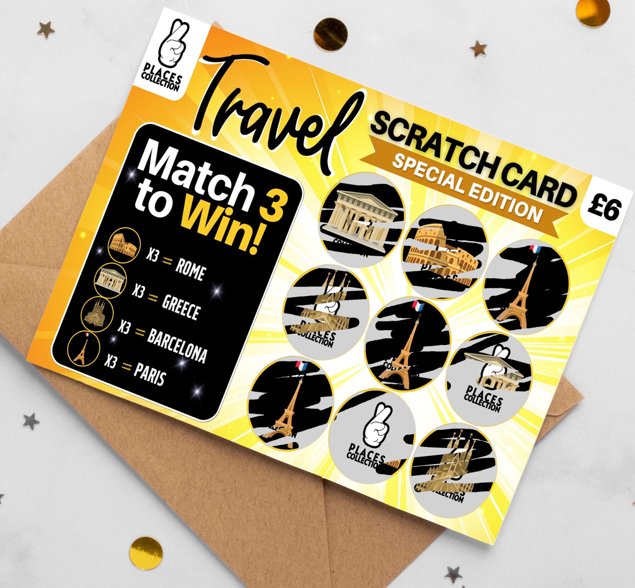 Travel Scratch Card Travel Gift Holiday Reveal Custom - Etsy UK