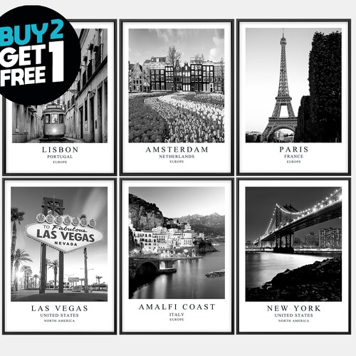 Buy 2 Get 1 Free Famous World City Print Travel Poster - Etsy UK